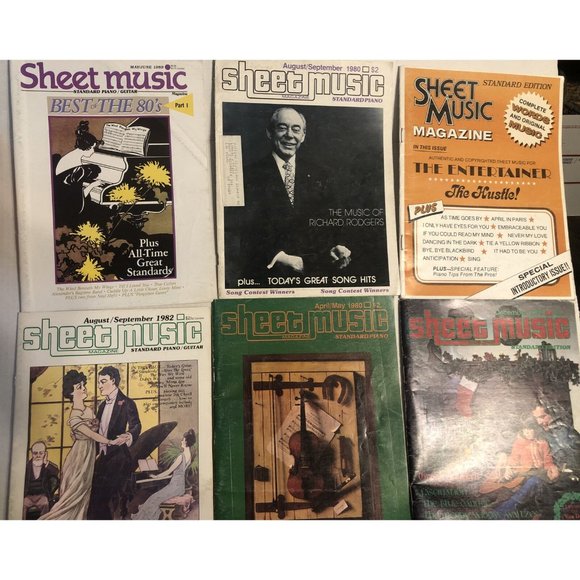 Other | Lot Of 6 Sheet Music Magazines 198s Easy Pianoguitar Music ...